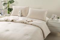 China Linen Cotton Blended Solid Comforter Set Sustainable King Comforter Sets for sale