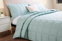 China Breathable Cotton Quilt Set OEKO-TEX Light Green Quilt Cover Set OEM for sale