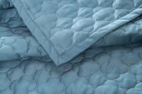 China 100% Cotton Blue Quilt Set Solid King Size Comforter Set Breathable for sale