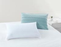China White Seersucker Pillow Cases Queen Size Sustainable Light Green Pillow Cases for sale