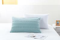 China White Seersucker Pillow Cases Queen Size Sustainable Light Green Pillow Cases for sale