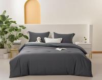 China OEM Tencel Lyocell Comforter Set Dark Grey Comfortable Twin Comforter Sets for sale