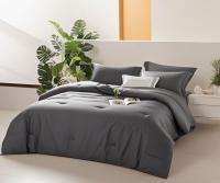 China OEM Tencel Lyocell Comforter Set Dark Grey Comfortable Twin Comforter Sets for sale