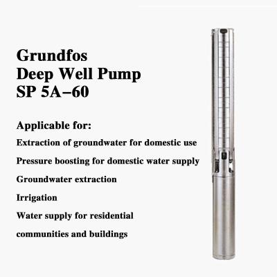 China Grundfos  6 inch Electric Stainless Steel Deep Well Pump SP 5A-60 for sale