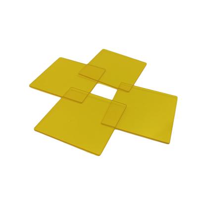 China Optical Color Glass Yellow Golden Glass JB520 VIS-NIR Longpass Filters for sale