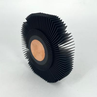 China Sunflower Profiles Extruded Aluminium Heat Sink AL6063 With Copper Core for sale