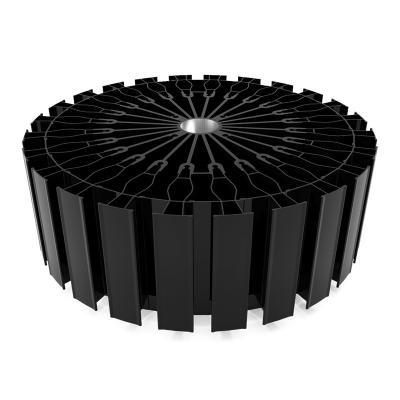 China LED Lighting 150W Aluminum Extrusion Heat Sink With Anodizing Black for sale
