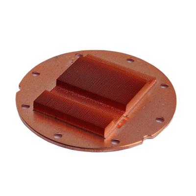China Passivation 650 Copper C1100 Skived Dense Fins Heat Sink For Led Lighting for sale