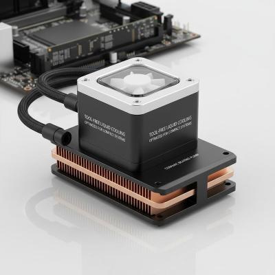 China Tool-free Mounting Liquid Cooling Heat Sink Including Ceramic Bearing Pump Optimized for Compact Systems and Heat Transfer for sale