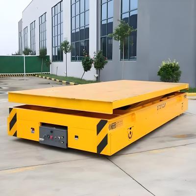 China Trackless Electric Platform Cart Heavy‑duty Carbon Steel Frame Solid PU Tire Battery Driven For Workshop Steel Plant Heavy Workpiece Material Transportation for sale