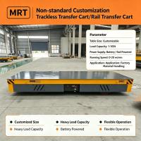 China Trackless Electric Platform Cart Heavy‑duty Carbon Steel Frame Solid PU Tire Battery Driven For Workshop Steel Plant Heavy Workpiece Material Transportation for sale