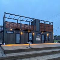 China Second Floor Steel Structure Container Houses Pre-fabricated Components Container Glamping Park Toilet Cafe Shop for sale