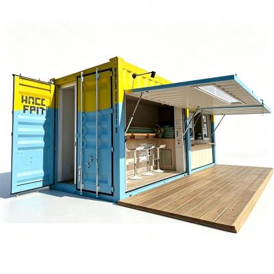 China Prefabricated Container Activity House Mobile Commercial Coffee Shop with Electric Push Rods and Circuits for sale