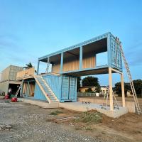 China Shop Mall Bar Container House Two-story 40HC Prefabricated Steel Container Retail Store Modular Business Kiosk Bar for sale