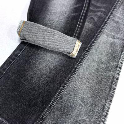 China Heavy Weight Black Warp Slub Cotton Denim Fabric For Lady Or Man Jeans for sale