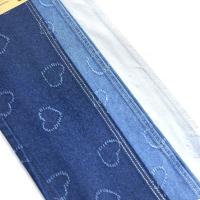 China Heart Printed Jacquard Denim Fabric  Non Elastic Denim  For  Unique Jeans Clothing for sale