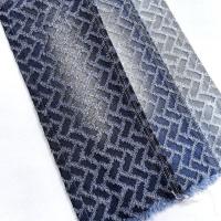 China Vintage Diamond Grid  Crochet  Jacquard Denim Fabric DARK BLUE  Non Elastic Denim 11.3oz  for  Unique dressing for sale