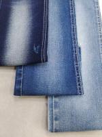 China 9.7oz Weak Stretch  Cotton Polyester Dark Indigo Denim Fabric 10*16/70 construction for jeans for sale