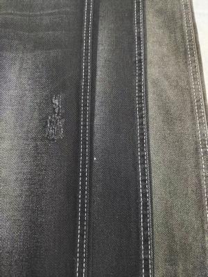 China 9.6oz Cotton Polyester Rayon BLACK/BLACK Denim Fabric With 10x10 Construction for sale