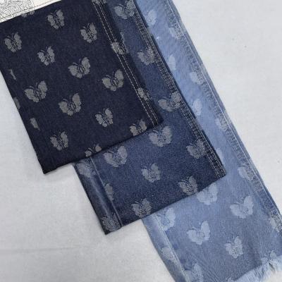 China Autumn Winter Heavyweight Denim Fabric Casual Jacket Bow Jacquard Washed Design Stand Collar Boys Twill Washed 's Design for sale