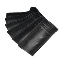 China TWILL Style Heavy Weight Stretch Black Slub Cotton Polyester Spandex Denim Fabric for sale