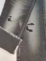 China 11.3oz Heavyweight BLACK/BLACK Denim Fabric With 10x7 Construction For Jeans for sale