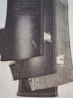 China 9.8OZ Cotton Polyester Denim Fabric  Non Elastic TWILL Style BLACK/BLACK  For Fashion Jeans for sale