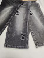 China TWILL Non-Stretch 9.4oz Denim Fabric BLACK/BLACK With 10*10 Construction For Jeans for sale