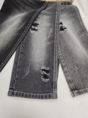 China TWILL Non-Stretch 9.4oz Denim Fabric BLACK/BLACK With 10*10 Construction For Jeans for sale