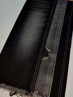 China Winter Super-Soft Cotton Polyester Denim Fabric BLACK/BLACK 14.2oz For Jeans for sale