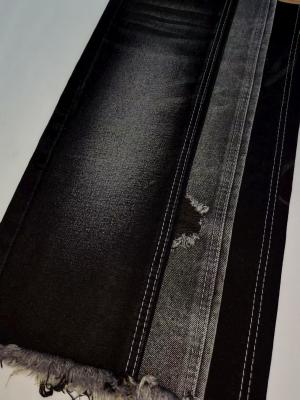 China Winter Super-Soft Cotton Polyester Denim Fabric BLACK/BLACK 14.2oz For Jeans for sale
