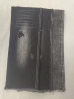 China 7.9oz No elastic Cotton Polyester BLACK/BLACK 180cm Denim fabric for wholesale Denim12+12*16 JSD3104A for sale