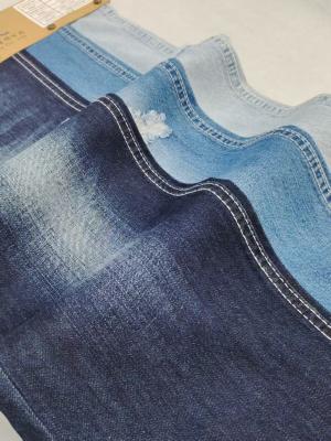 China 85% Cotton 15% Polyester Non-Stretch Denim Fabric 8.3oz Dark Indigo for lady jeans for sale
