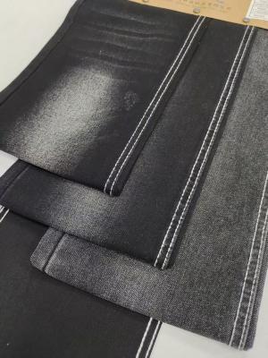 China 75% Cotton 25% Polyester Twill Denim Fabric 9.4oz BLACK/BLACK for denim pants for sale
