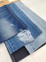 China 11.2oz Heavyweight Cotton Polyester Denim Fabric Woven Twill For Jeans In-Shock Items for sale