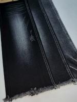China 74%Cotton BLACK/BLACK Twill Style Denim Fabric stretch 8*10/70 construction for Jeans for sale