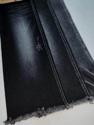 China 74%Cotton BLACK/BLACK Twill Style Denim Fabric stretch 8*10/70 construction for Jeans for sale