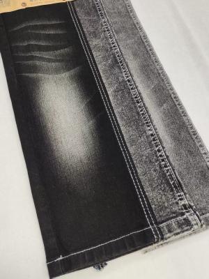 China BLACK/BLACK 75%Cotton High Spandex slub 9.4oz Denim Fabric 9.4oz for lady jeans for sale