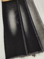 China 9.5oz High Stretch BLACK/BLACK Denim Fabric With 10*16/40+16/70 Construction For Jeans for sale