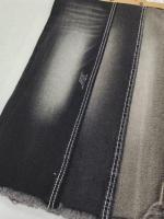 China Twill High Spandex BLACK/BLACK Denim Fabric With 12*21/70 Construction For Jeans for sale