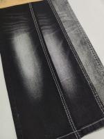 China High Spandex 72%Cotton Siro Yarn Cross Slub Denim Fabric  BLACK/BLACK For  Jeans for sale