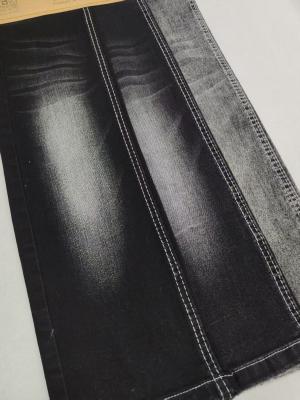 China High Spandex 72%Cotton Siro Yarn Cross Slub Denim Fabric  BLACK/BLACK For  Jeans for sale