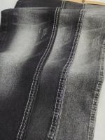 China Super-Soft Twill Style BLACK/BLACK 11.2oz Stretch Denim Fabric 8*16/70 Construction For Jeans for sale