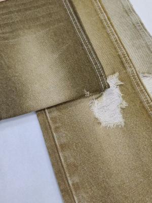 China 14oz Heavy Weight Light Green Color Twill Style Denim Fabric 7*6 Construction Woven For Winter Jeans for sale