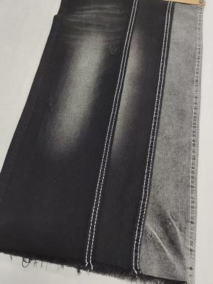 China 75%Cotton 8.3oz Middle Weight Twill Style BLACK/BLACK Stretch Denim Fabric 12S For Woman Jeans for sale