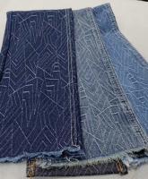 China Beautiful pattern Heavy weight Dark blue with full width 180cm /10x7 Denim fabric for jeans for sale