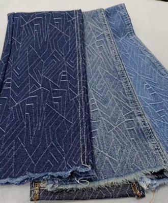 China Beautiful pattern Heavy weight Dark blue with full width 180cm /10x7 Denim fabric for jeans for sale