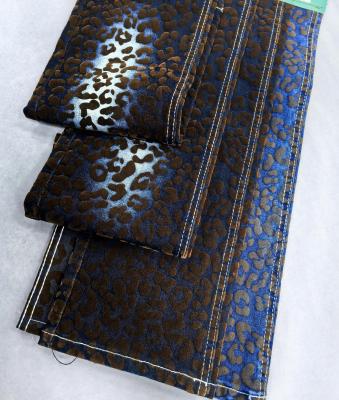 China Brown Leopard Print Twill Style Denim Fabric For Jacket Or Coat  10.5oz 70%Cotton for sale