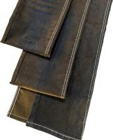 China Stretch Dark Brown Flocked Denim Fabric 70%Cotton For Autumn Winter Coating Or Jeans for sale