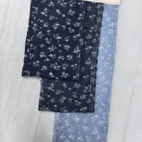 China Flower Jacquard Denim Fabric 10oz Middle Weight 10S for Lady Jeans in Stock for sale